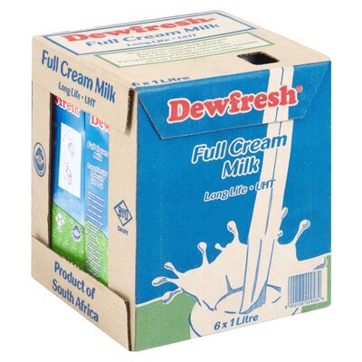 Dewfresh Full Cream Long Life Milk 6 x 1L | Smart Price Specials | PnP Home