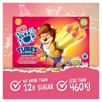 Ola Paddlepop Pineapple & Raspberry Flavoured Fruit Ice Tube Multi-Pack ...