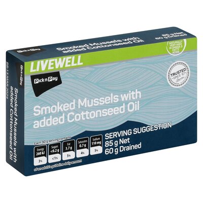 PnP Live Well Smoked Mussels with added Cottonseed Oil 85g | Smart ...