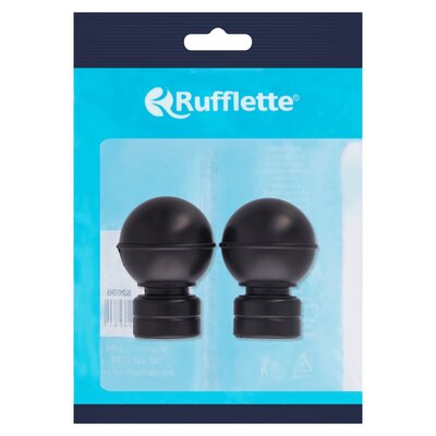 Rufflette Black Finial Ball 25mm 2 Pack | PnP