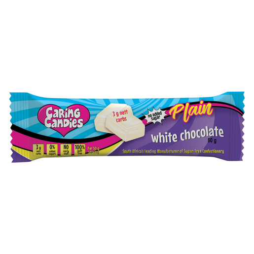 Caring Candies Sugar Free Plain White Chocolate Bar 50g | PnP