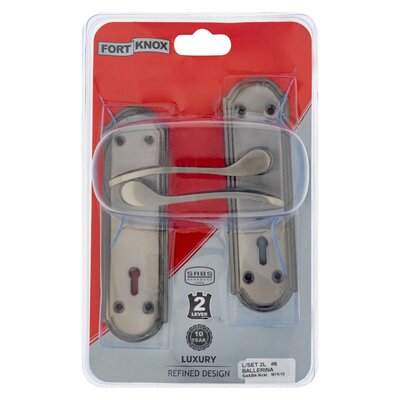 Fort Knox 2-Lever No.6 Ballerina Satin Nickle Lockset | PnP