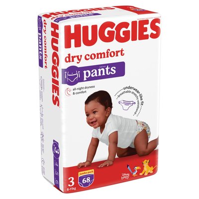 Huggies Dry Comfort Pants Size 3 Jumbo Pack 68 Pants x 54 | PnP