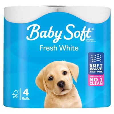 Baby Soft White 2 Ply Toilet Paper 4 Pack | PnP