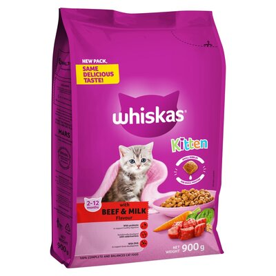 Whiskas Dry Kitten Food Beef 900g | PnP