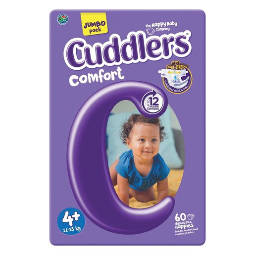 Cuddlers Comfort Diapers Size 4+ 12-18kg 60 Pack | PnP