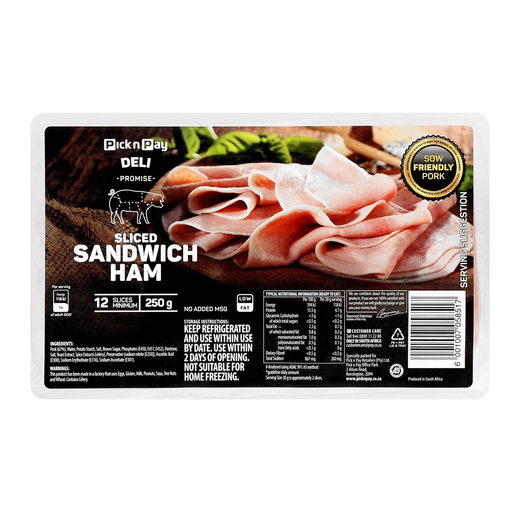PnP Sliced Sandwich Ham 250g | PnP