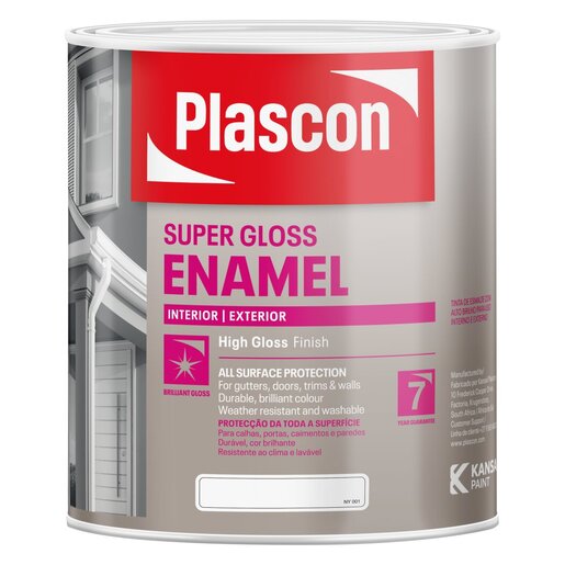 Plascon Interior & Exterior Super Gloss Enamel Super Wjite Paint 500ml ...