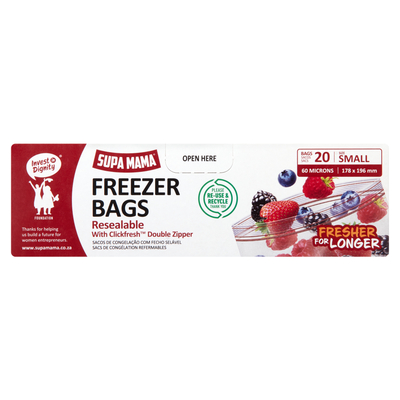 Supa Mama Small Resealable Freezer Bags 20 Pack | PnP