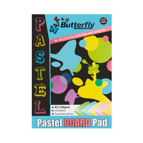Butterfly A3 Pastel Board Pa d Assorted | PnP