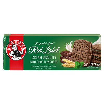 Bakers Red Label Mint Choc Flavoured Cream Biscuits 200g | PnP