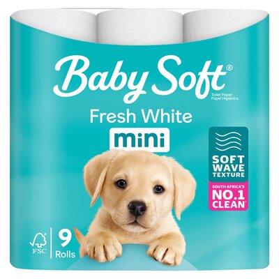 Baby Soft Mini White 2 Ply Toilet Paper 9 Pack | PnP
