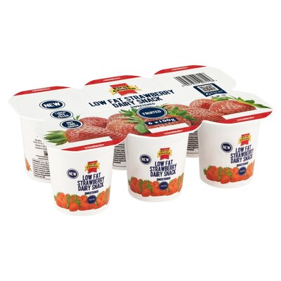 First Choice Strawberry Fruited Low Fat Dairy Snack 6 x 100g | PnP