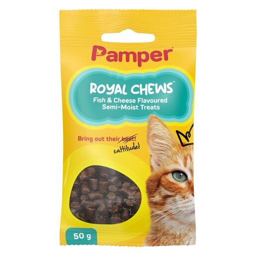Pamper Royal Chew Fish & Cheese Flavoured Semi-Moist Treats 50g | PnP