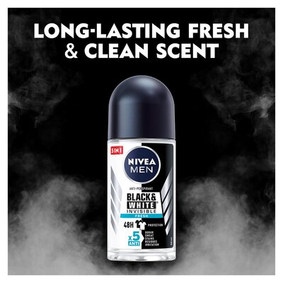Nivea Men Invisible Black & White Fresh Roll On 50ml | PnP