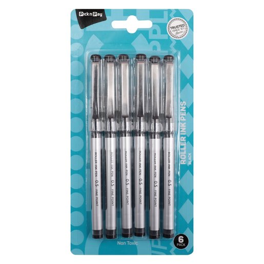 PnP Black Roller Ink Pen 6 Pack | PnP