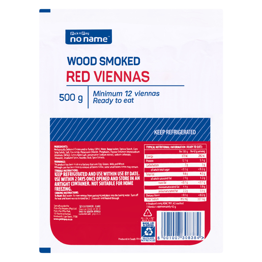 No Name Red Viennas 500g | PnP