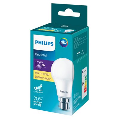Philips 12w Bayonet Cap Led A60 Warm White | PnP