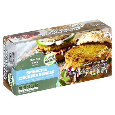 PnP Frozen Spinach & Chickpea Burgers 378g | PnP
