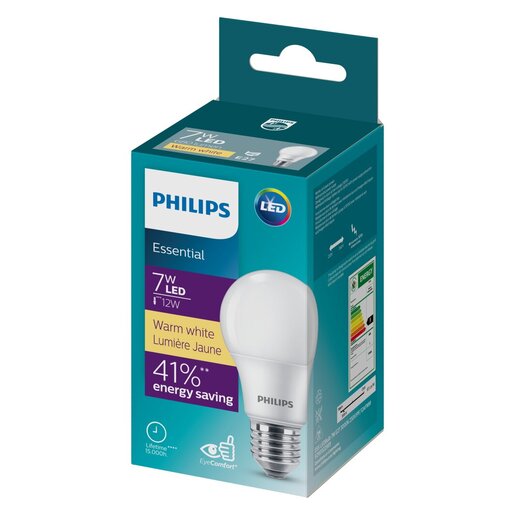 Philips Essential Warm White E27 7W LED Lightbulb | Smart Price Specials | PnP Home