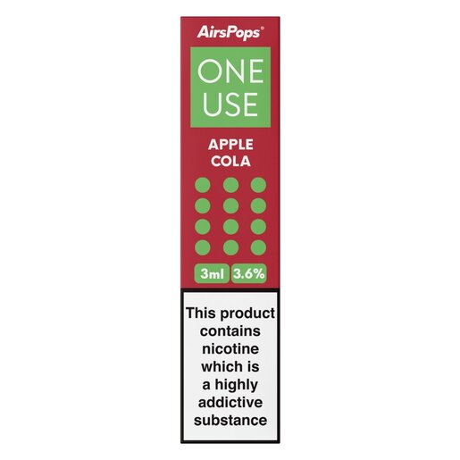 AirsPops One Use Apple Cola 3.6% Disposable Vape | PnP