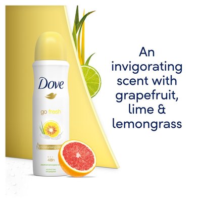 Dove Go Fresh Grapefruit & Lemongrass Antiperspirant Deodorant Body ...