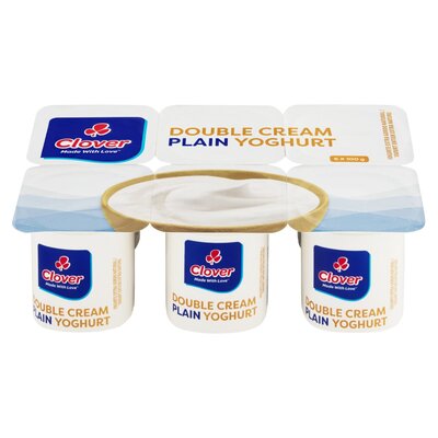 Clover Double Cream Plain Yoghurt 6 Pack | PnP