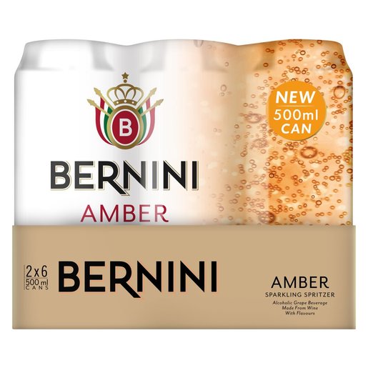Bernini Amber Cans 12 x 500ml | PnP