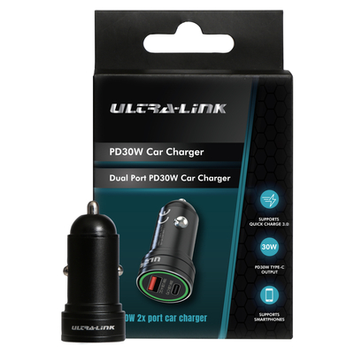 Ultra Link PD30W Dual Port Car Charger | PnP