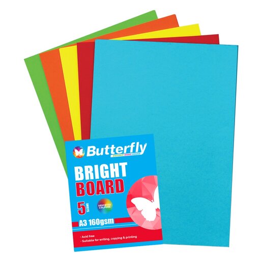 Butterfly A3 Bright Board Assorted 5 Sheets | Smart Price Specials ...