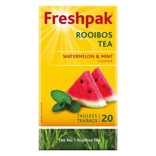 Freshpak Watermelon & Mint Flavoured Rooibos Tagless Teabags 20 Pack | PnP