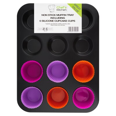 Chef's Kitchen 12 cup Muffin Tray + 6 Silicone mould | PnP