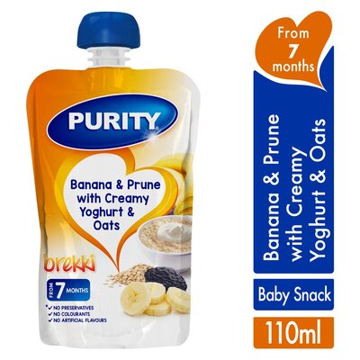 Purity Pouch Banana & Prune With Creamy Yoghurt & Oats 110ml from 6 ...