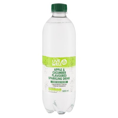 Live Well Apple & Cucumber Flavoured Sparkling Drink 500ml | PnP