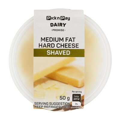 PnP Medium Fat Hard Cheese Shavings 50g | PnP