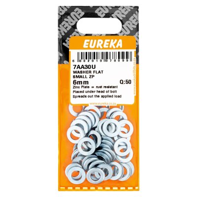 Eureka Flat Small Washer Zinc Plated 6mm 50 Pack | PnP