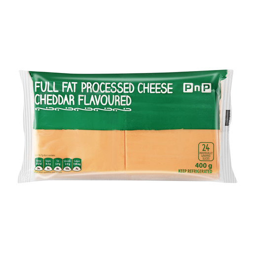PnP Full Fat Processed Cheddar Cheese Slices 400g x 15 | PnP