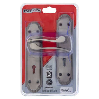 Fort Knox 2-Lever No.8 Ballerina Satin Nickle Lockset | PnP