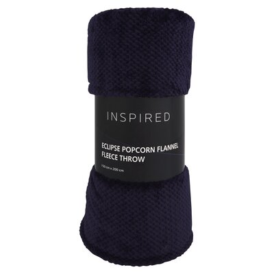 Inspired Eclipse Popcorn Black Fannel Fleece Throw 150 x 200cm | Smart ...