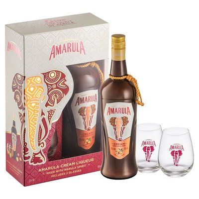 Amarula Liqueur 750ml with 2 Glasses in Gift Pack | PnP