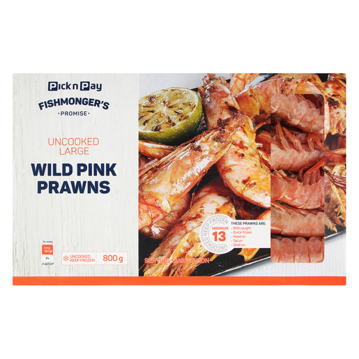 PnP Fishmonger's Large Pink Prawns 13/15 800g | Smart Price Specials ...