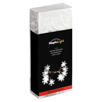 Simple Light Led Snowflake Chain Battery Operated | PnP