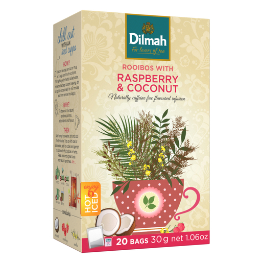 Dilmah Raspberry & Coconut Red Rooibos Tea 20 Pack | PnP