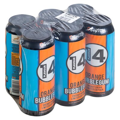 Switch Energy Orange Bubblegum Flavoured Energy Drink 6 x 500ml | PnP