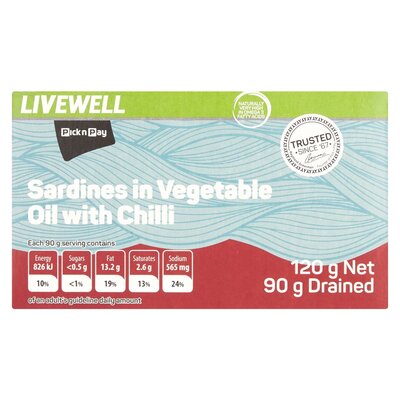 PnP Live Well Sardines In Vegetable Oil With Chili 120g | PnP