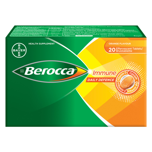 Berocca Immune Daily Defence Effervescent Tablets 20 Pack x 24 | PnP