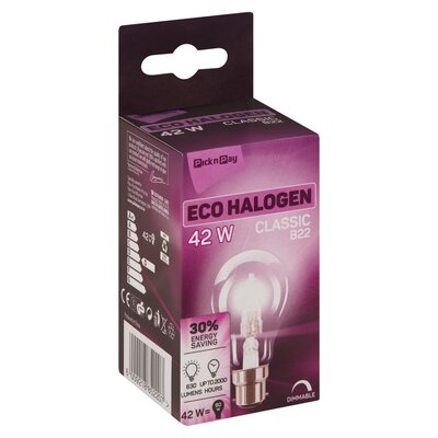 PnP Bayonet Cap Eco Halogen 42W B22 Classic Light Bulb | PnP