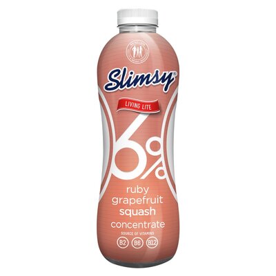 Slimsy 6% Lite Low Cal Ruby Grapefruit Squash Concentrate 1L | PnP