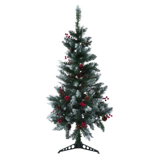 Santa's Village 90cm Christmas Tree with Pine Cones & Red Berries ...
