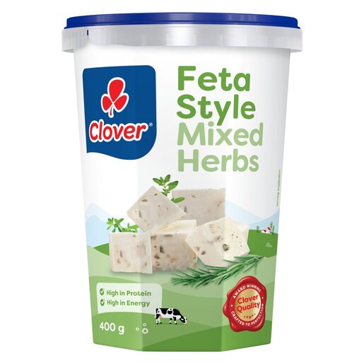 Clover Traditional Feta Cheese With Herbs 400g | PnP
